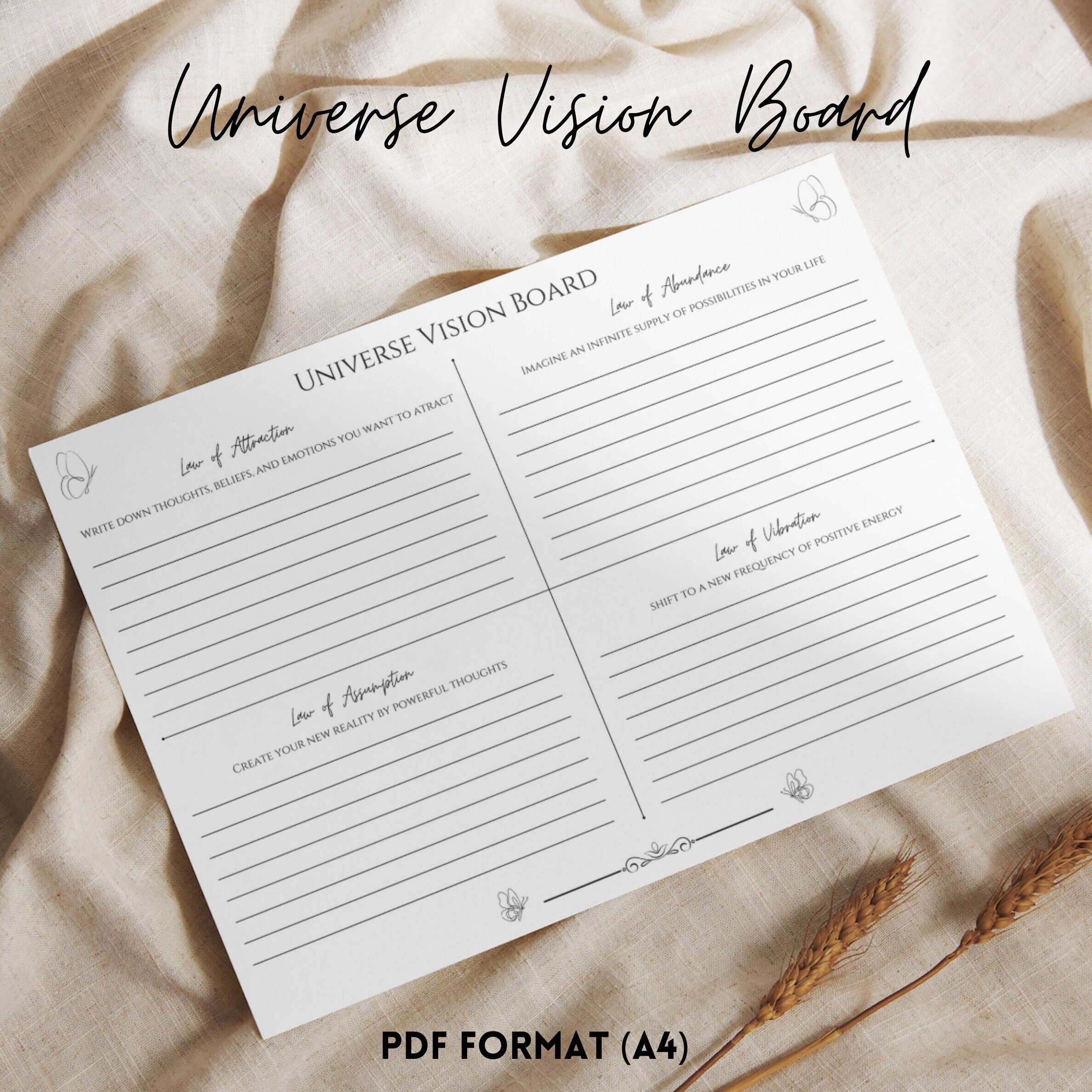 Universe Vision Board, Printable Vision Board, 2024 Vision Board ...