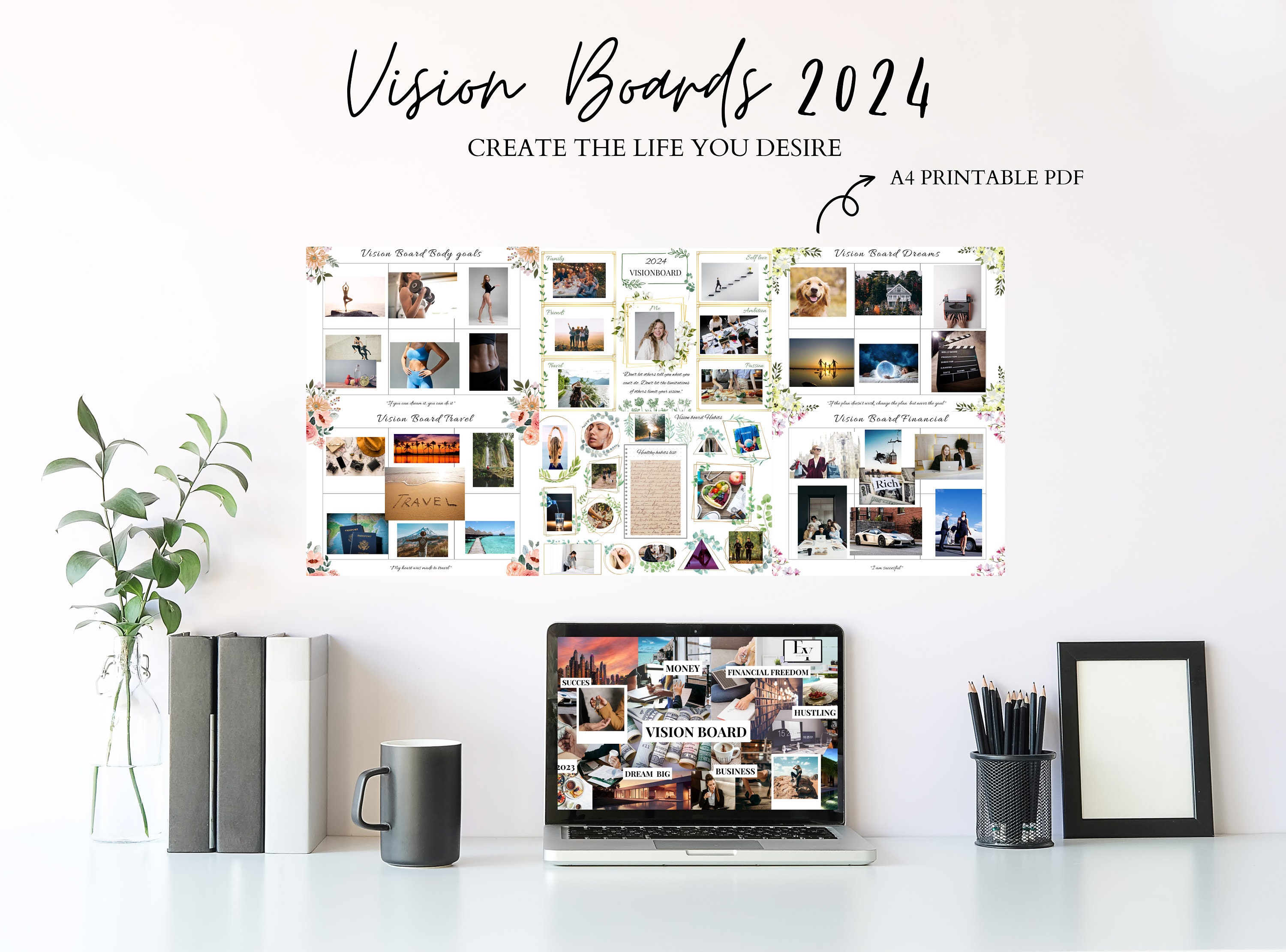 2024 Vision Board Kit Printable Vision Board 2024 Dream - Etsy Canada