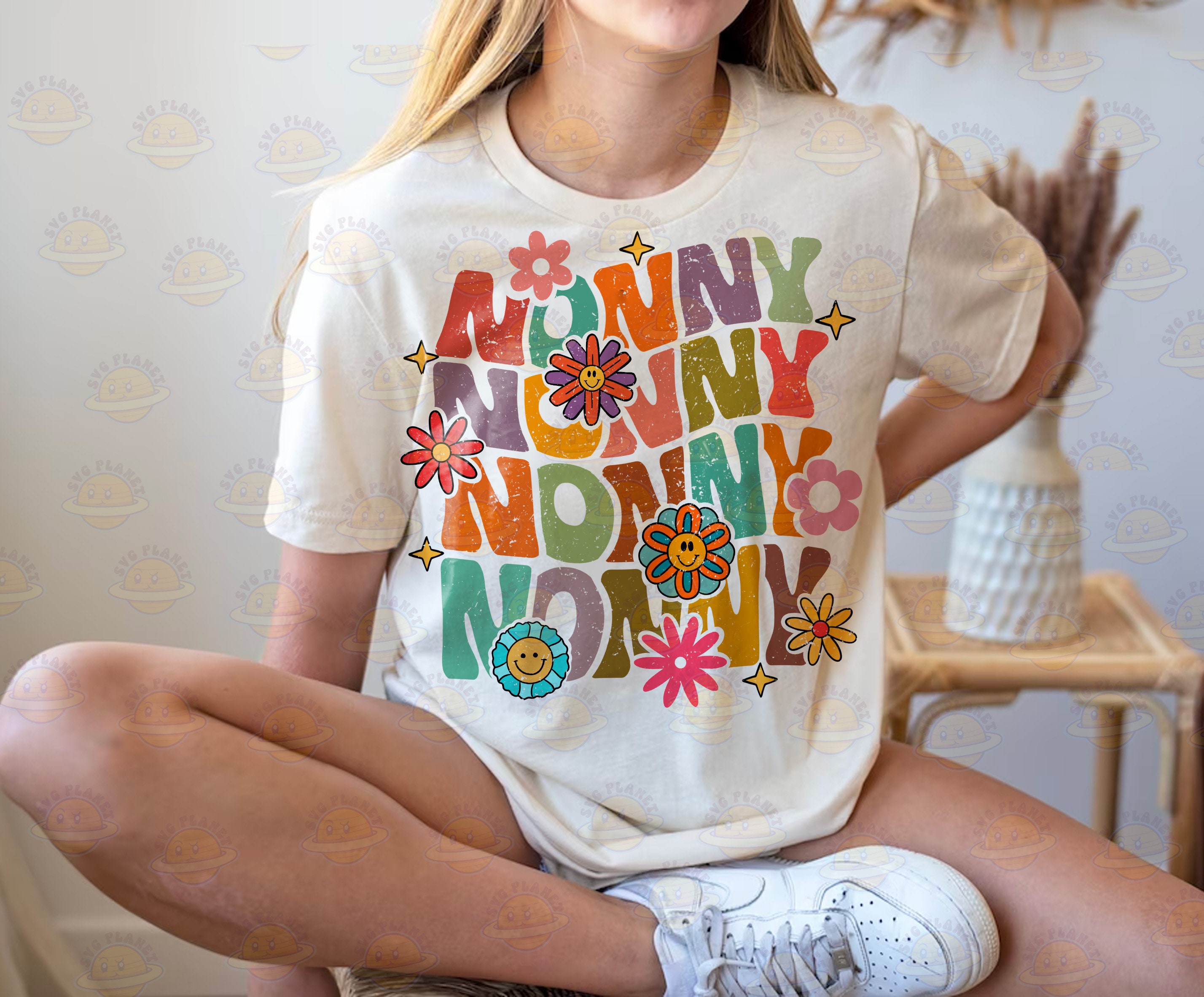 Groovy Nonny SVG Floral Svg Vintage Grandmother Shirt Png - Etsy