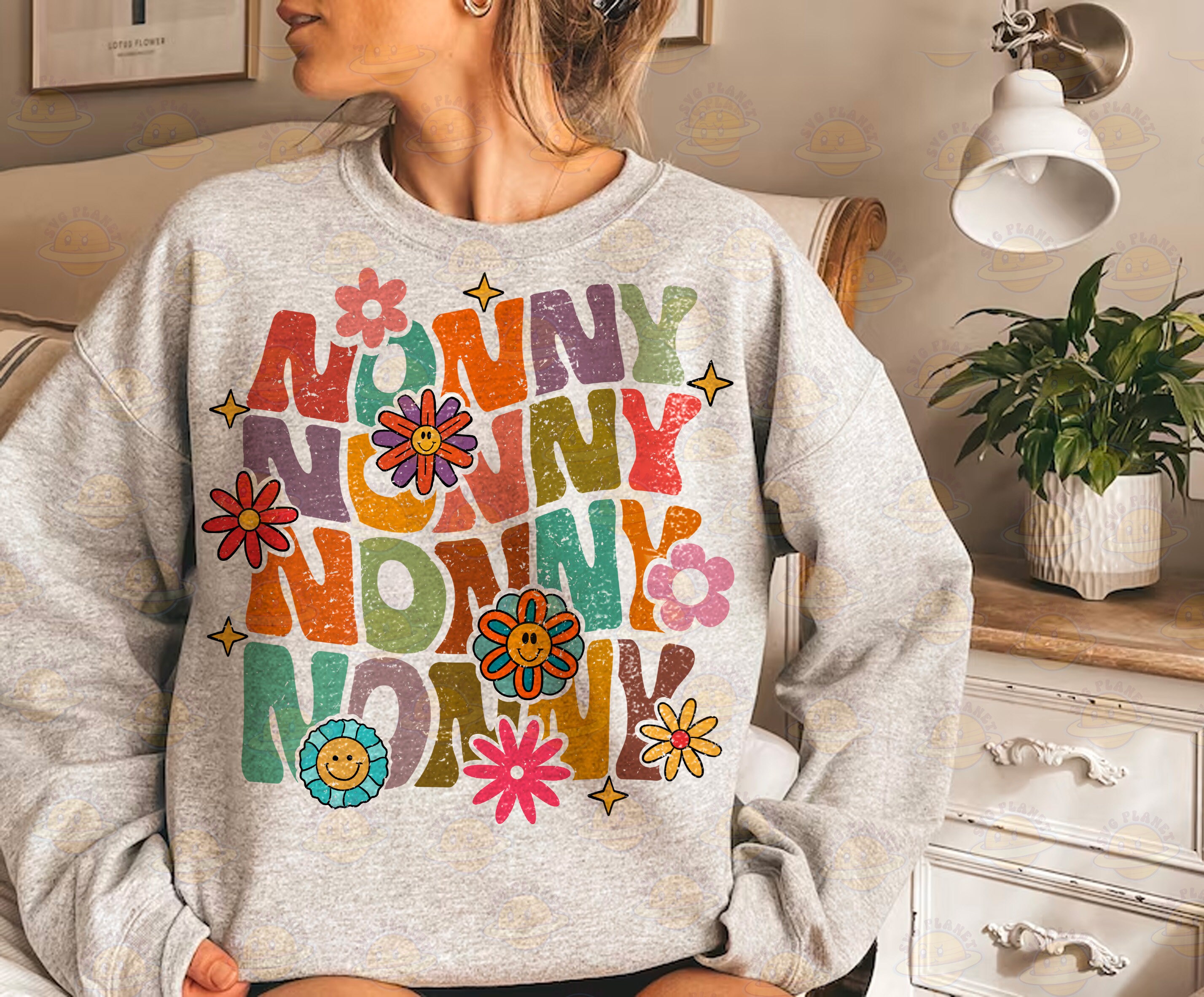 Groovy Nonny SVG Floral Svg Vintage Grandmother Shirt Png - Etsy