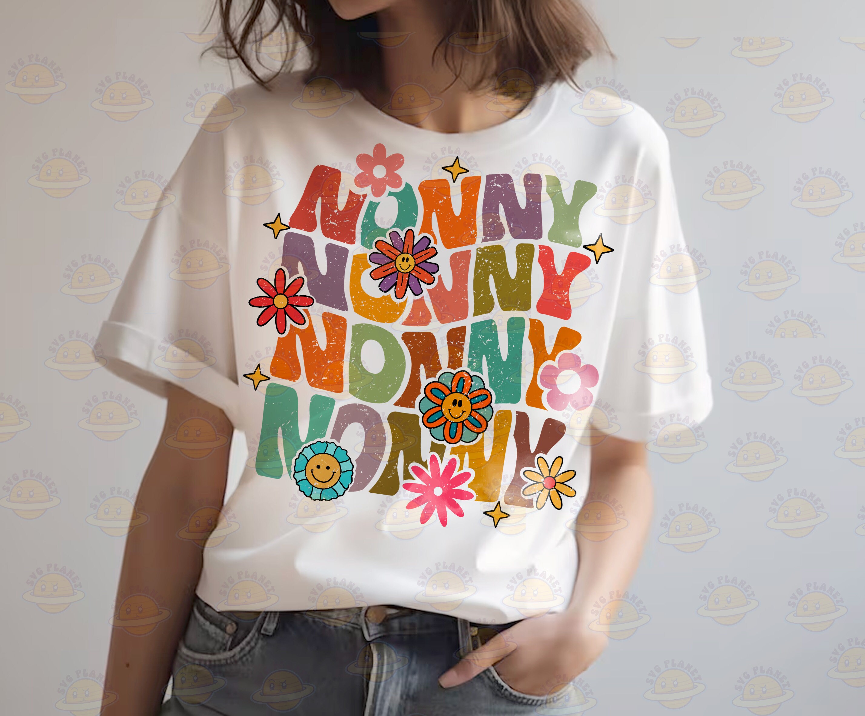 Groovy Nonny SVG Floral Svg Vintage Grandmother Shirt Png - Etsy