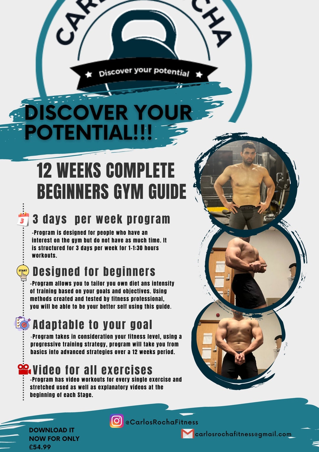 12 Weeks Progressive Workout Plan - Etsy