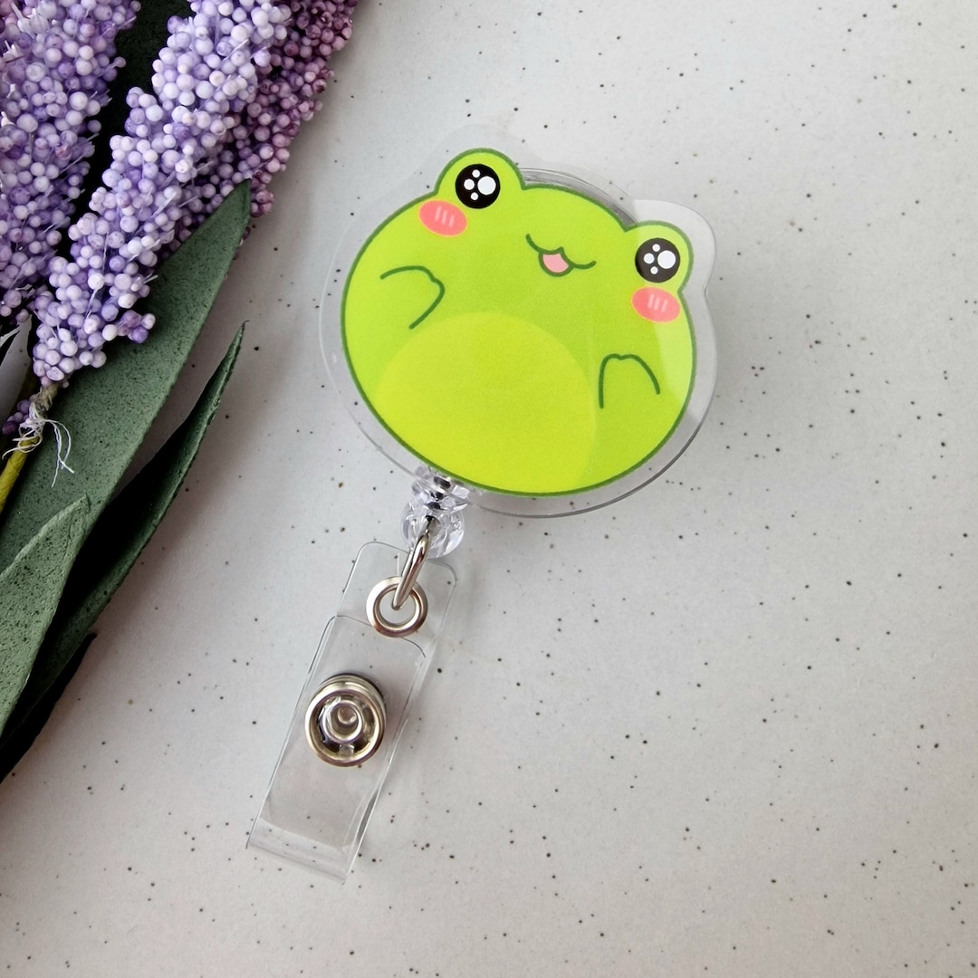 Retractable Frog Badge Reel, Kawaii Badge Reel, Nurse Badge Reel ...