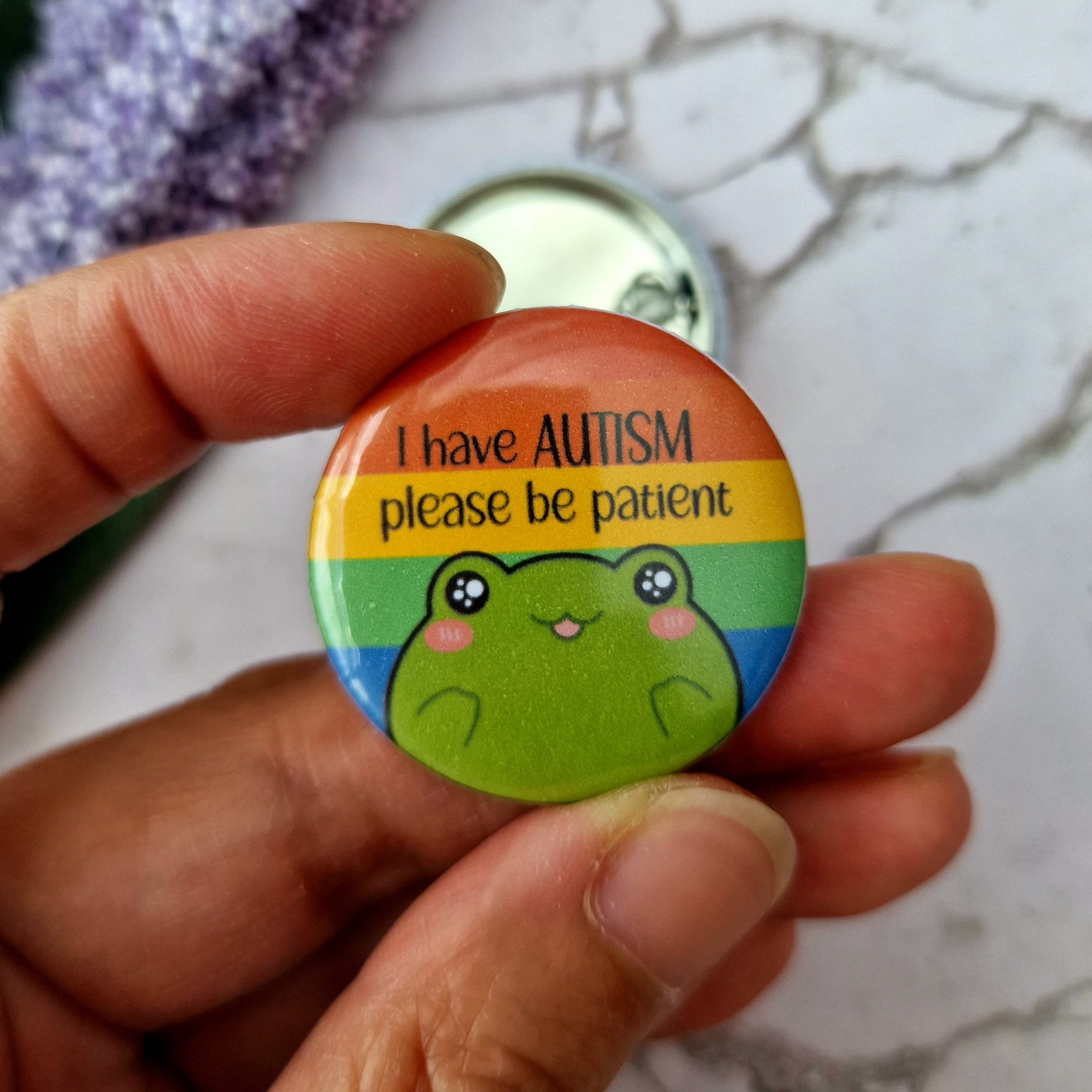 Frog Autism Button Pin, Awareness Badge Pin, Neurodivergent Button Pin ...