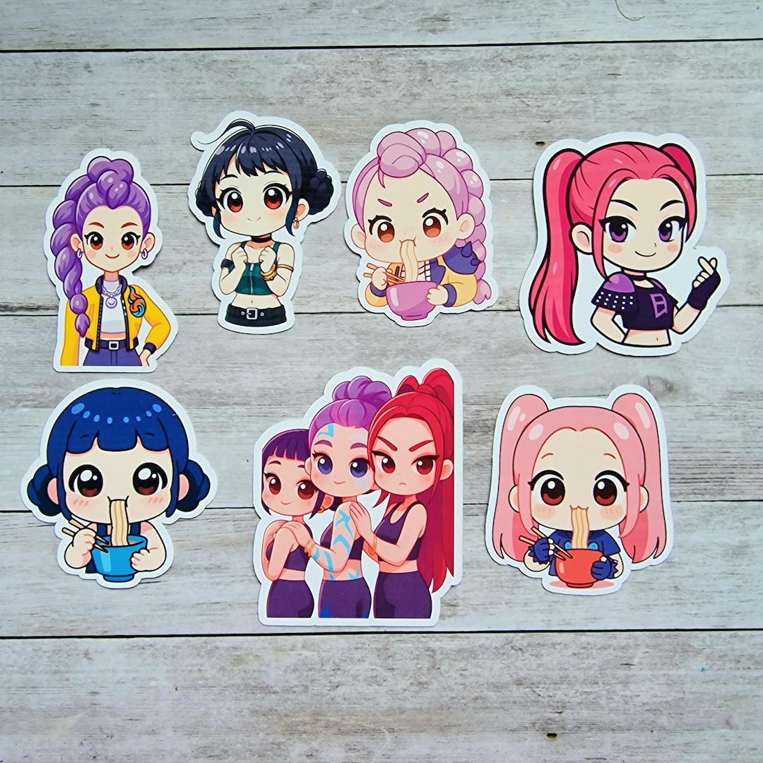 Kpop Demon Hunters Vinyl Sticker, Rumi Zoey Mira Stickers, Huntrix Deco ...