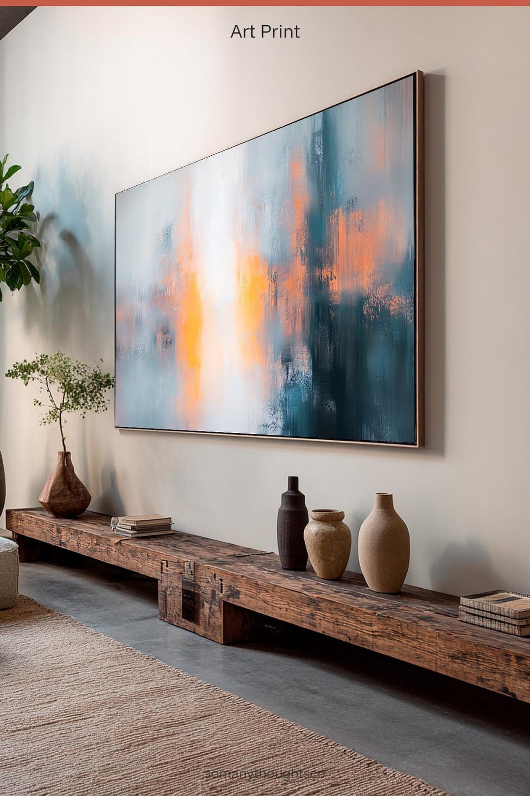 Modern Abstract Wall Art Decor, Calming Contemporary Painting With ...