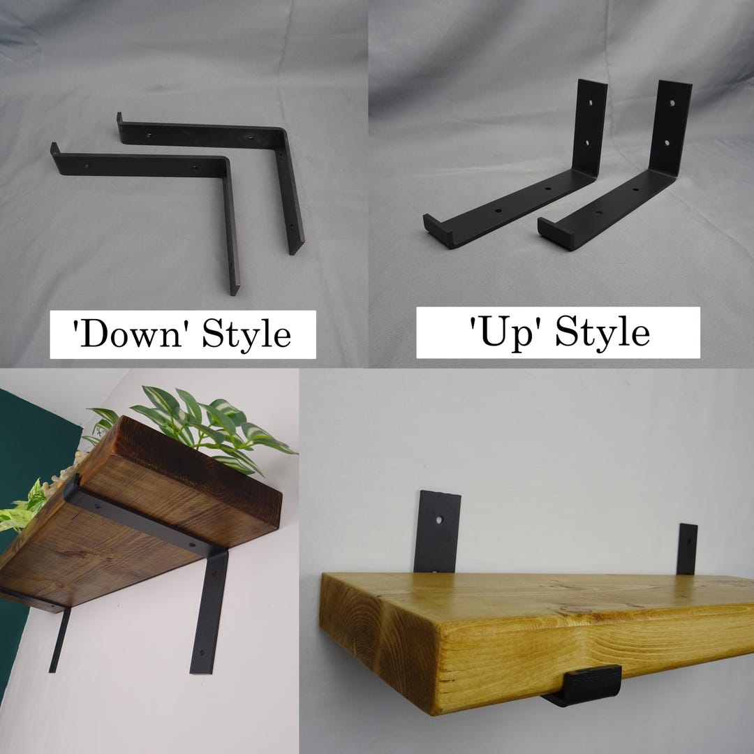 Powder Coated Steel Brackets 'up' or 'down' Style – Black (sold ...