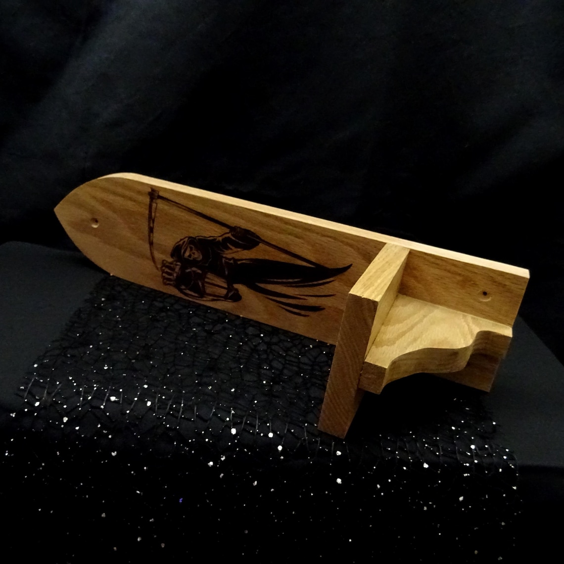 Grim Reaper Oak Wall Sconce - Large Heavy Weight Decorative Unique ...