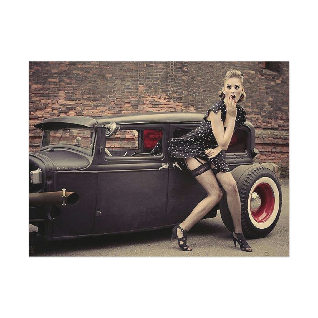 Rats N Girls Pin Up Girls Rat Rods Hot Rods Uncoated Posters Etsy
