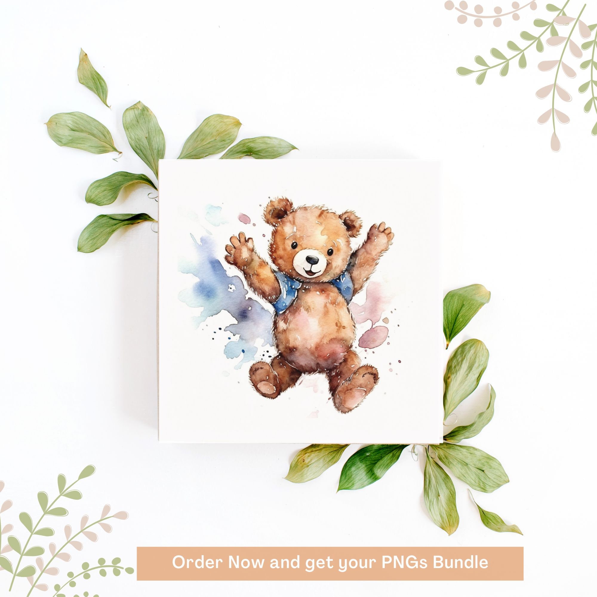Watercolor Teddy Bear Clip Art Clipart Pack Baby Shower for a - Etsy