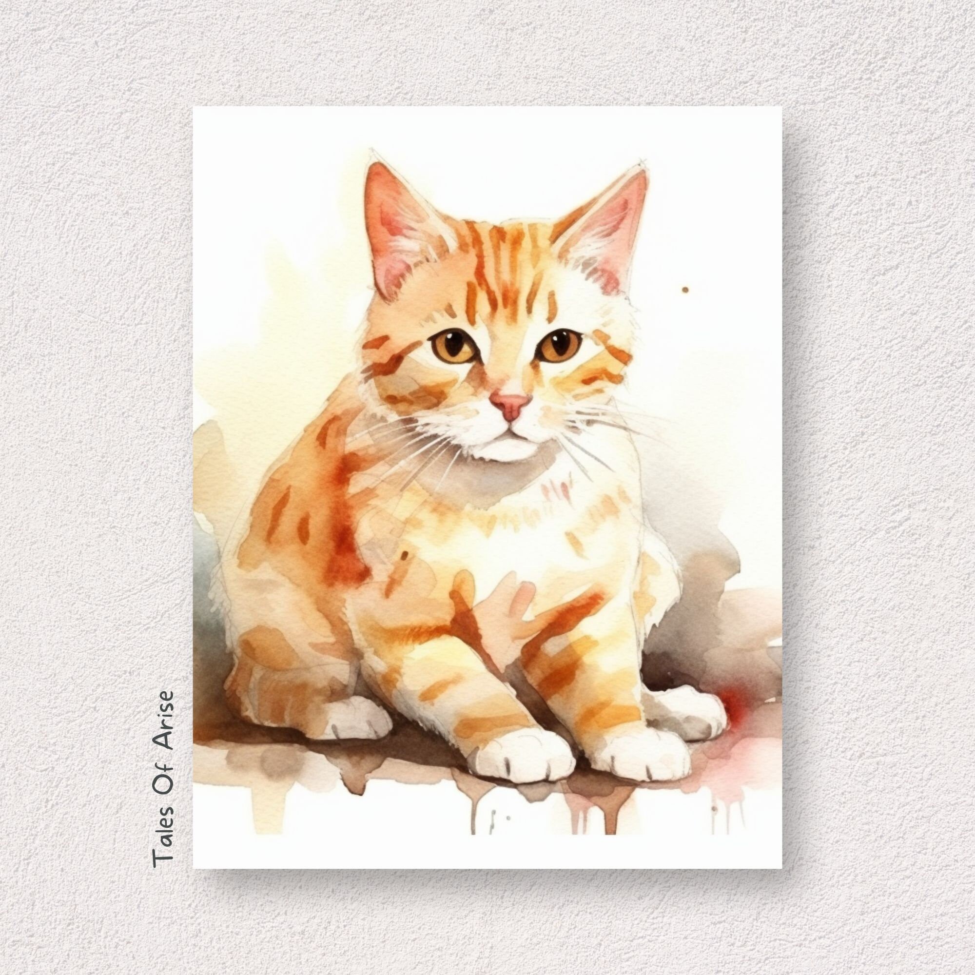 Watercolor Orange Cats Clipart Cute Tabby Cats and Kittens With ...