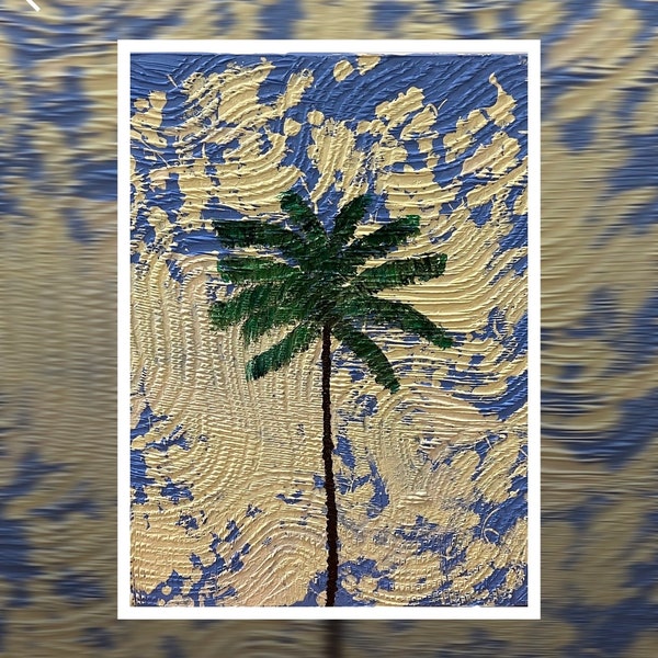 Textured Palm Tree Paintings - Etsy