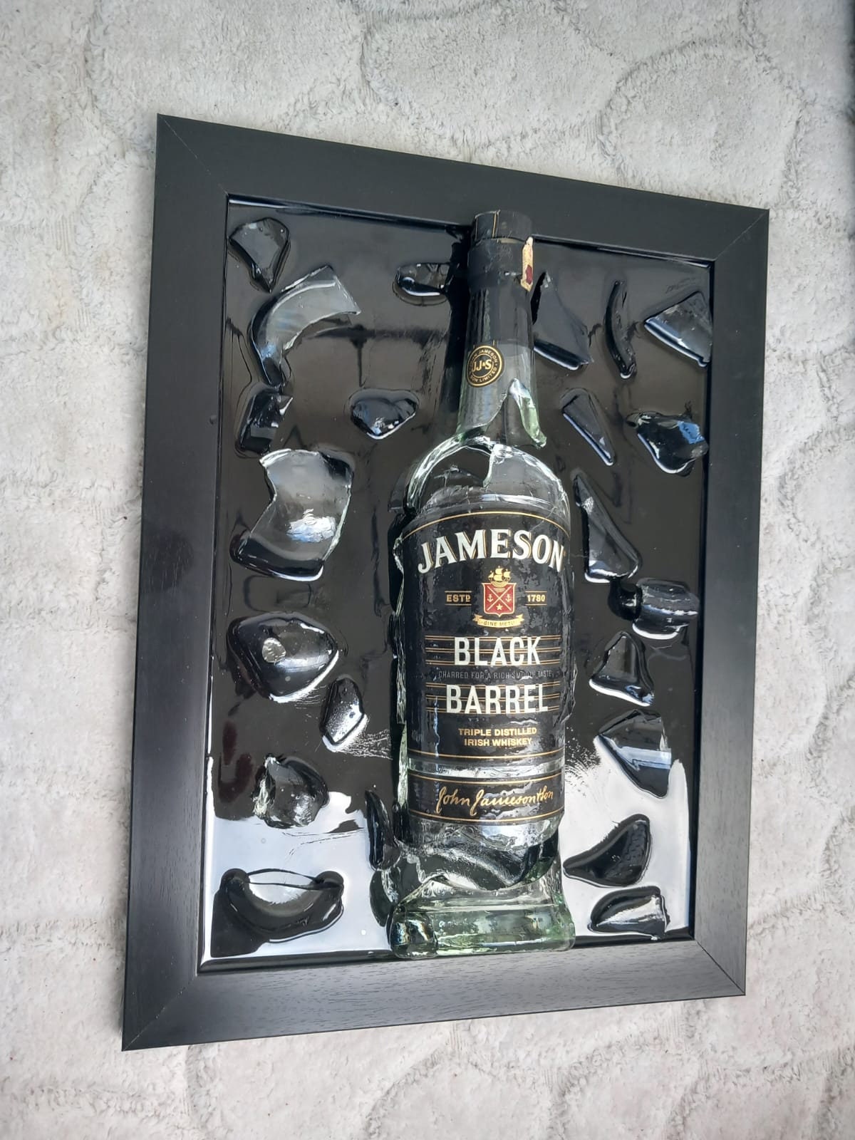 Jameson Glass Painting / Broken Glass Painting / Epoxy Frame / - Etsy