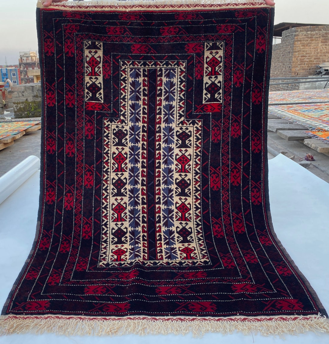 Vintage 3x5 Ft Prayer Rug Afghan Balochi Rug/hand Knotted/veg Fruit ...