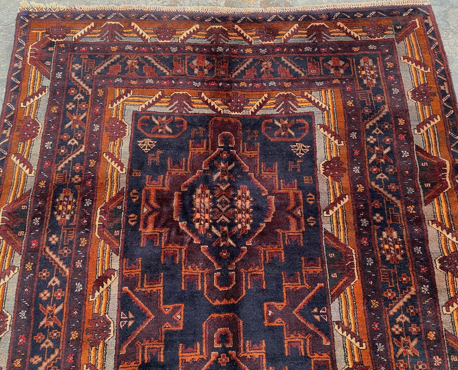 High Piles/5x9 Ft/vintage Afghan Balochi Tribal Oriental Rug/navy Blue ...