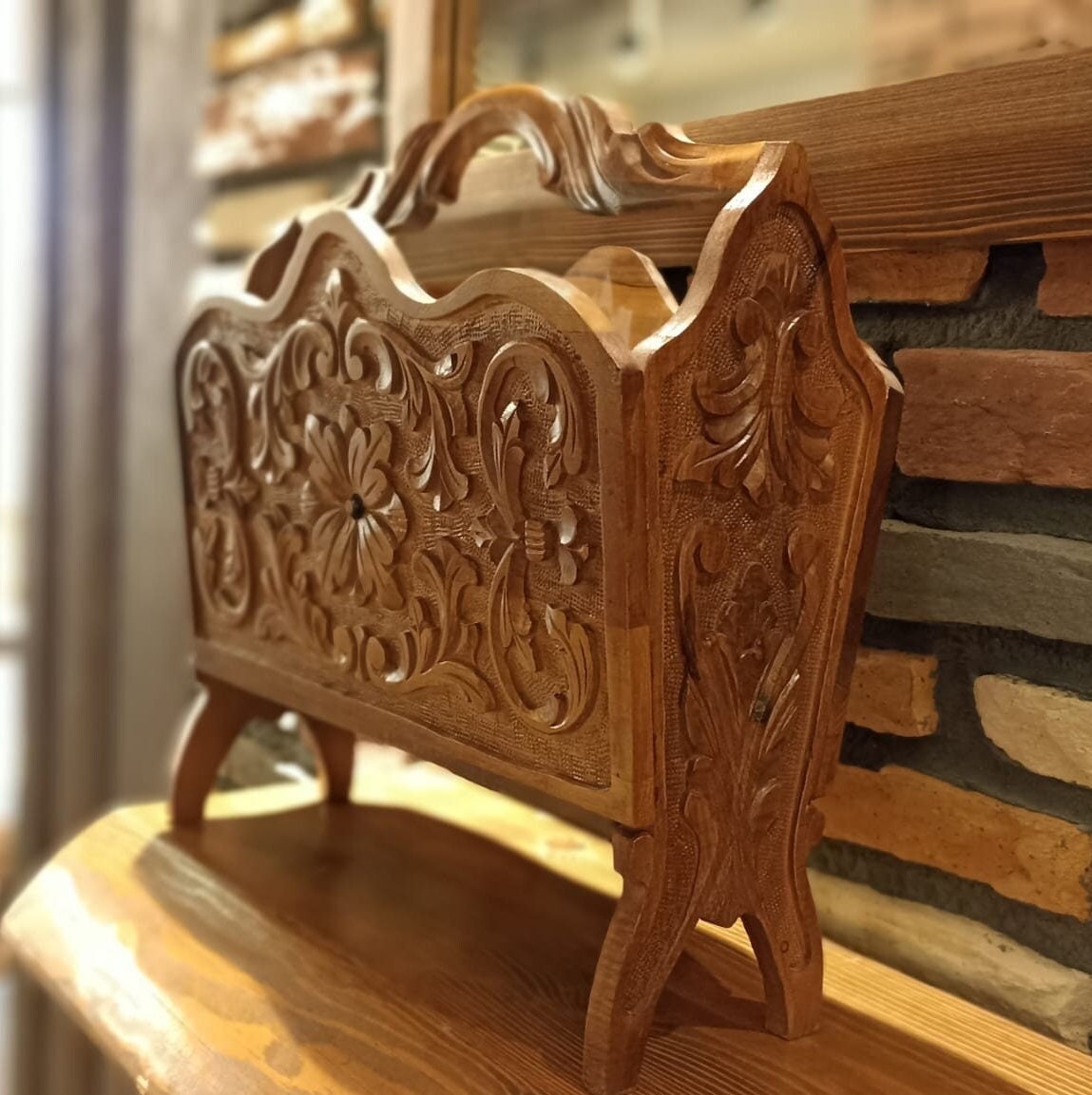 Wood Magazine Rack Floor Wooden Magazine Holder Magazine - Etsy