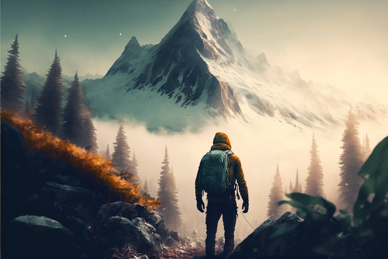 Background Image : Hiking in the Mountains - Etsy