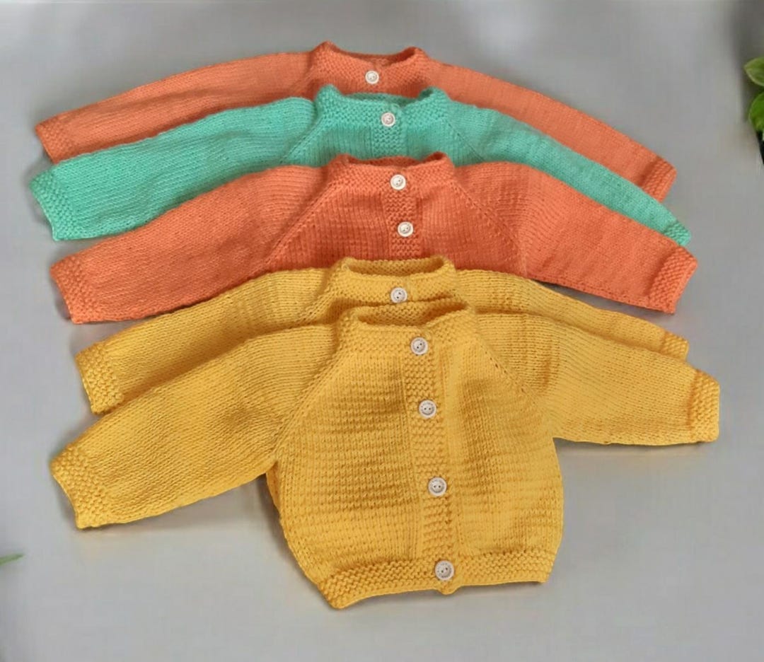 Hand-knitted Merino Wool Baby Cardigan - Etsy