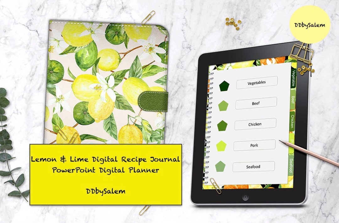 Lemon + Lime Digital Recipe Journal - Etsy