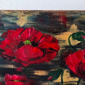 Poppy Dance. Acrylic Painting on Canvas, With Brush and Knives, - Etsy