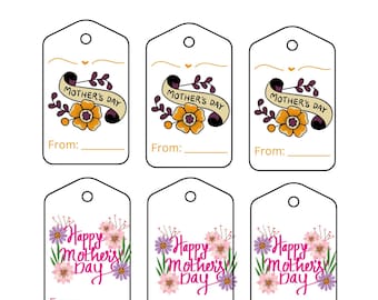 Mother's Day Gift Tags, Printable Mother's Day Tags, Digital Download ...