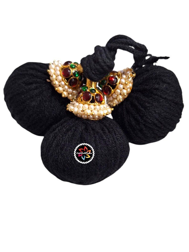 Black Hair Kunjalam, South Indian Traditional Hair Bharatanatyam ...