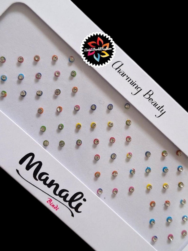 Round Bindi Sticker Crystal Bindi Pack Self Stick Festival Face Sticker ...