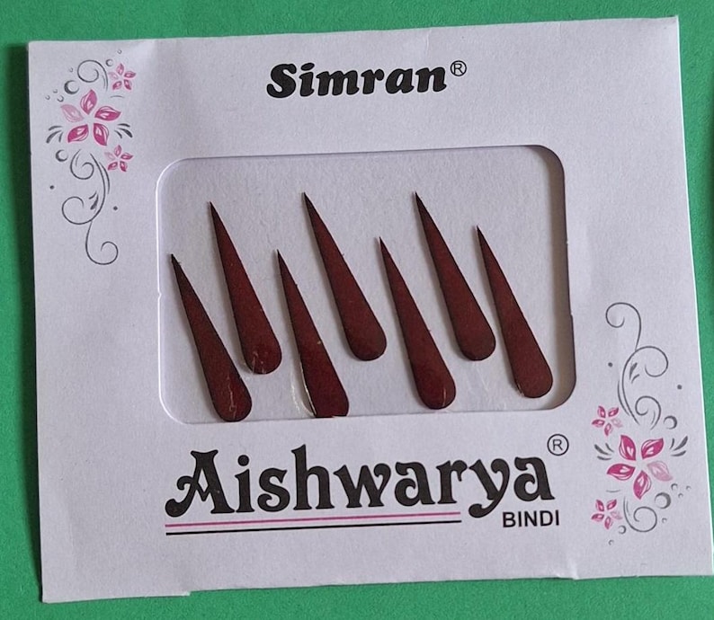 Bindi Sticker Kumkum Maroon | TEARDROP Bharatanatyam/kuchipudi Dance ...