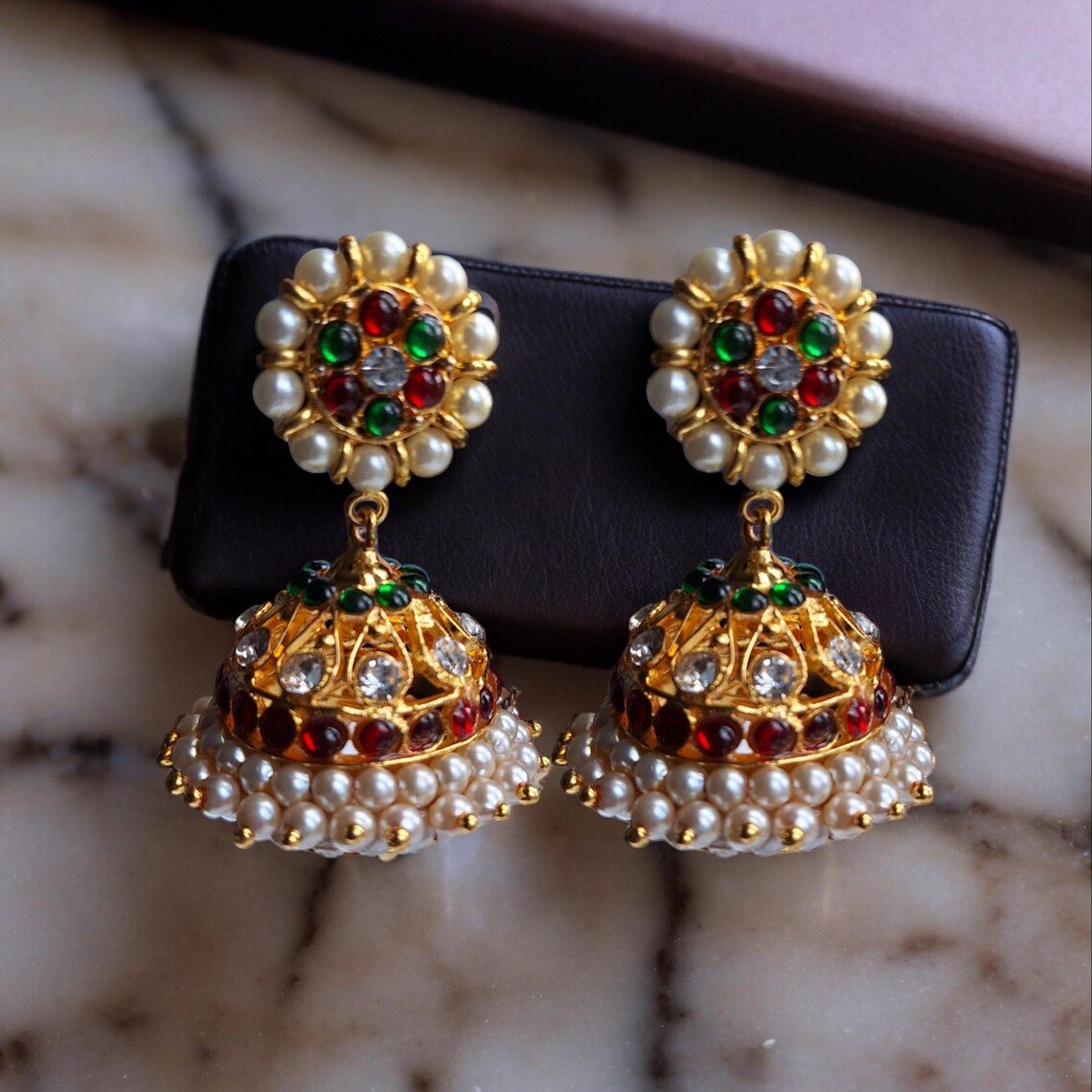 Bharatanatyam Temple Jewelry Ear Chain, Mattal With Earrings - Etsy