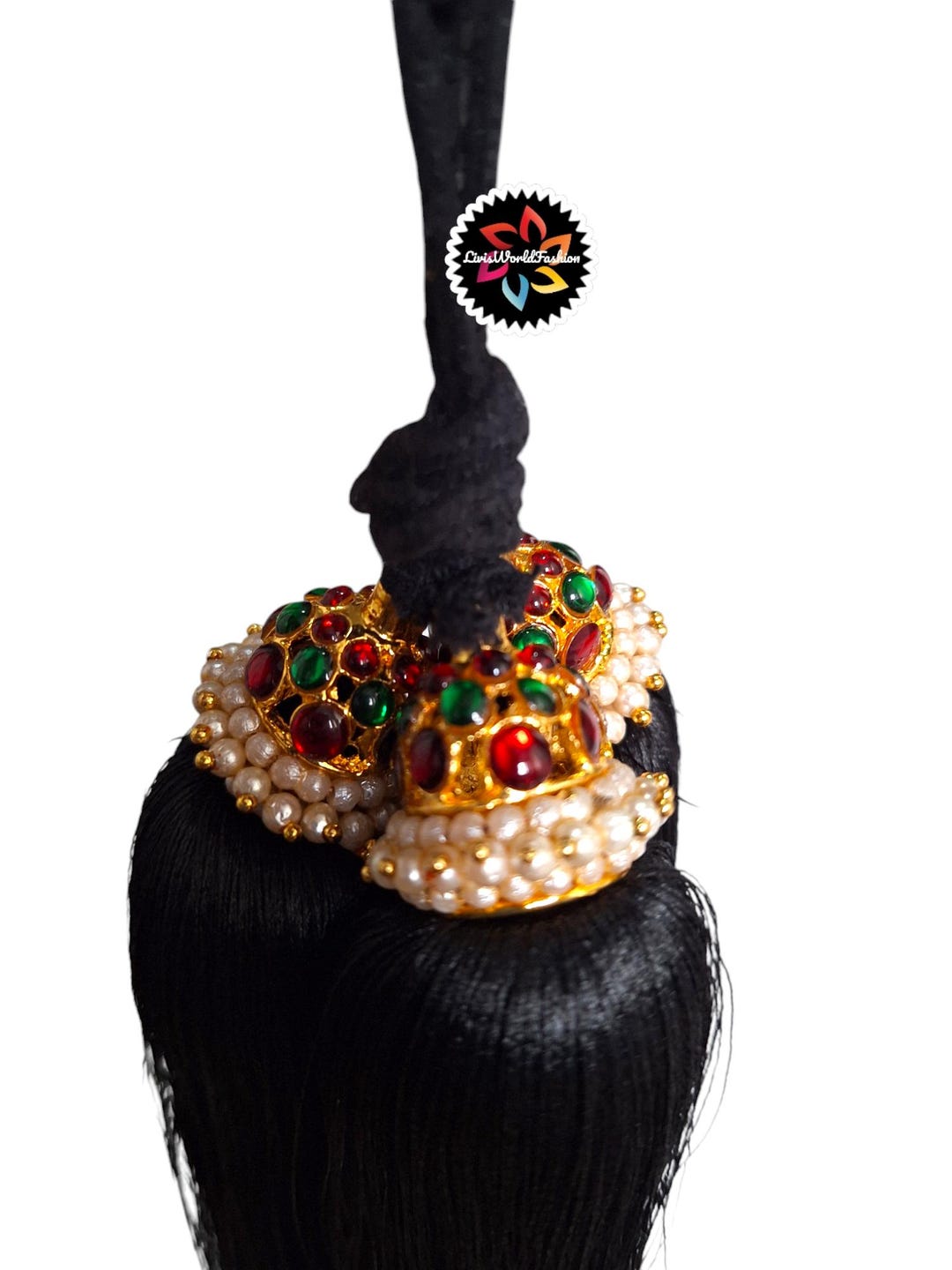 Black Hair Kunjalam, South Indian Traditional Hair Bharatanatyam ...