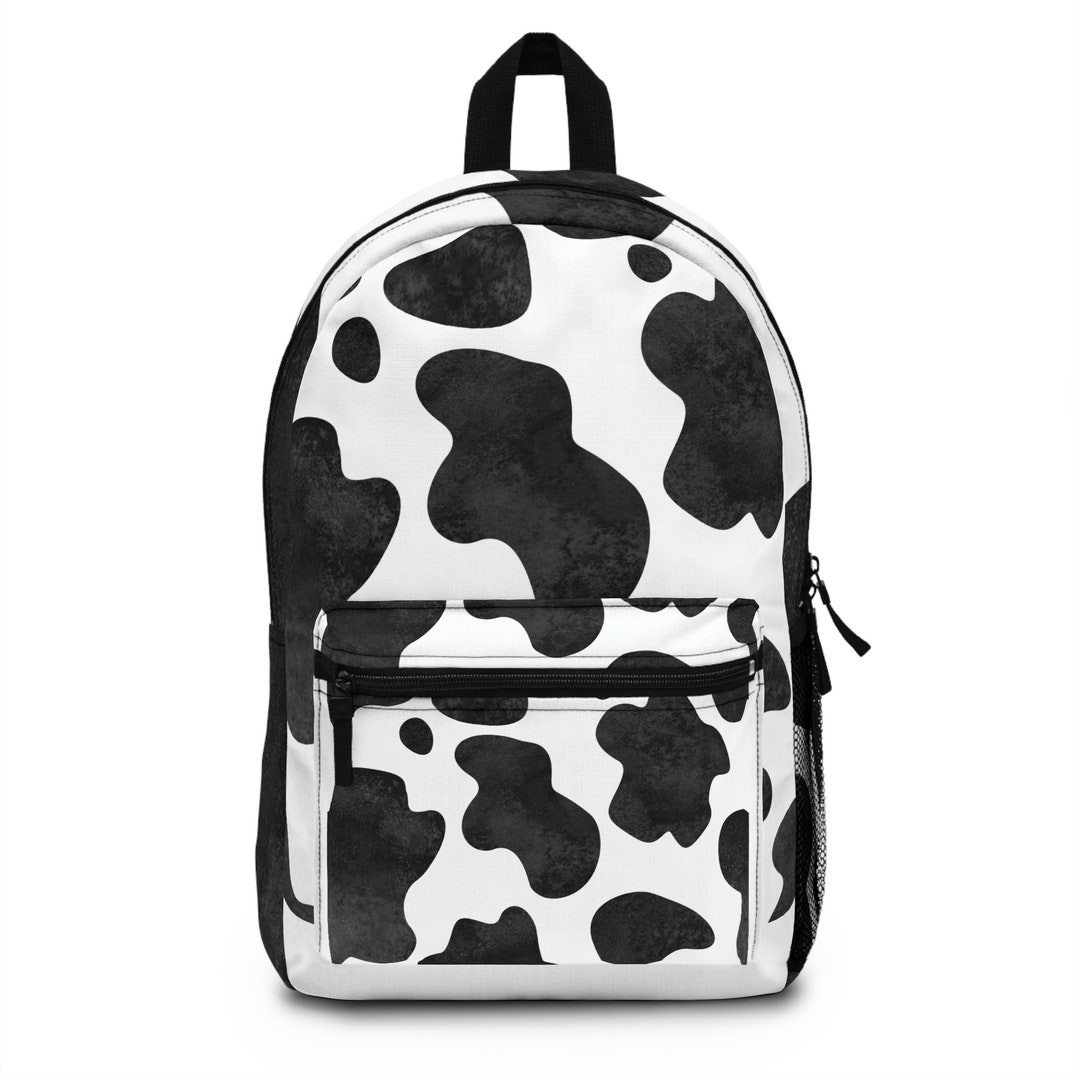 Cow Print Backpack Trendy Cowhide Pattern Bag Stylish & Durable ...
