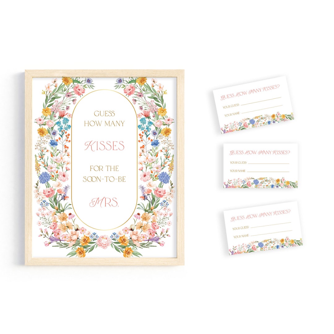 How Many Kisses for the Soon to Be Mrs Bridal Shower Game - Etsy