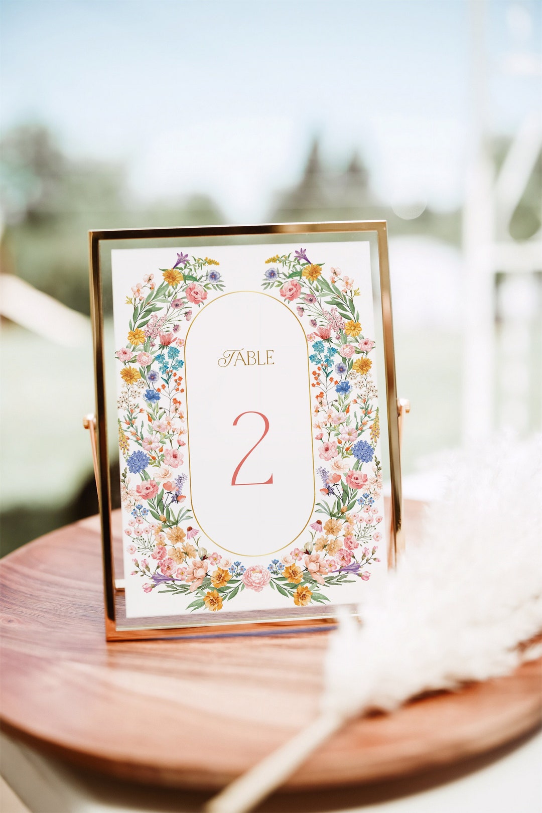 Garden Flower Table Number Template - Rustic Floral Editable Summer ...