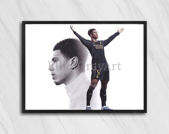 Jude Bellingham- England FC, Euro 2024 A4 Pencil Drawing Print - Etsy UK