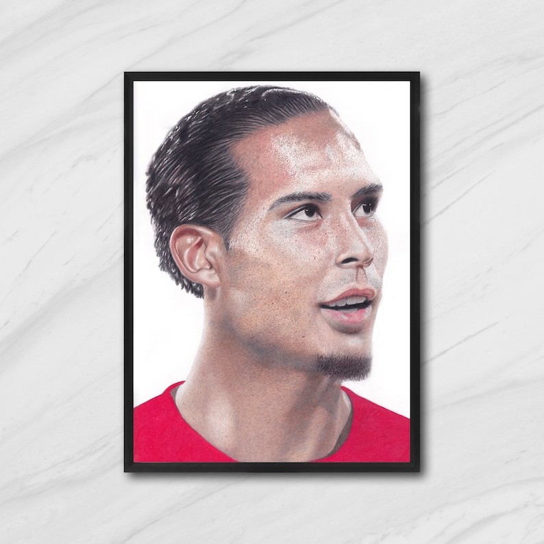Virgil Van Dijk Drawing Print - Etsy UK