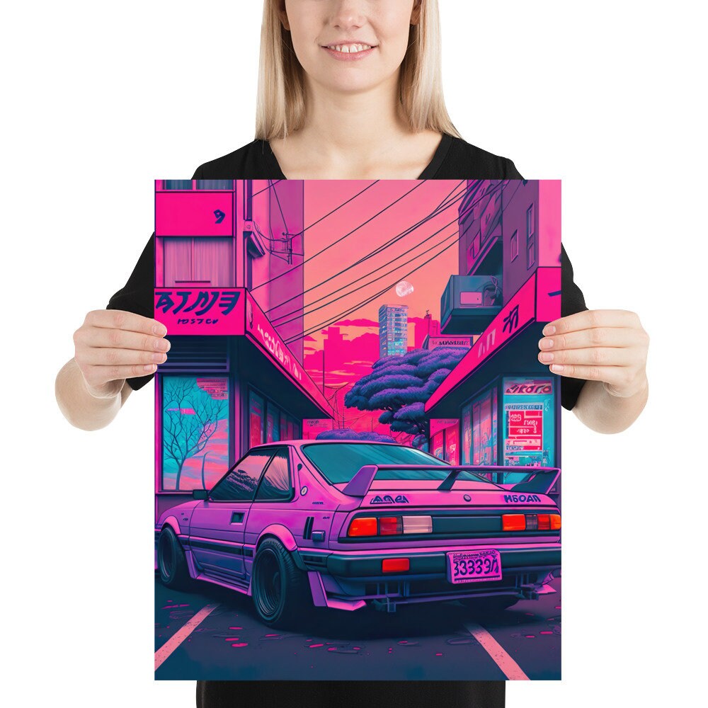 Vaporwave Japan Car Poster Print Japanese Car Art Poster Print Gift ...