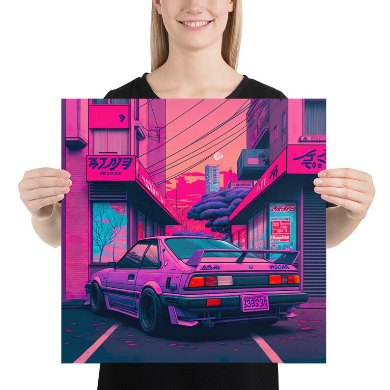 Vaporwave Japan Car Poster Print Japanese Car Art Poster Print Gift ...