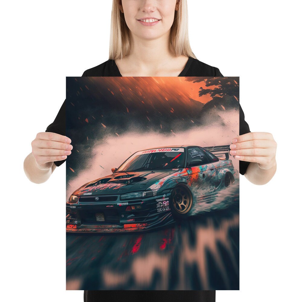 Japan Drift Car Canvas Poster Japanese Car Art Canvas Poster Gift Idea ...