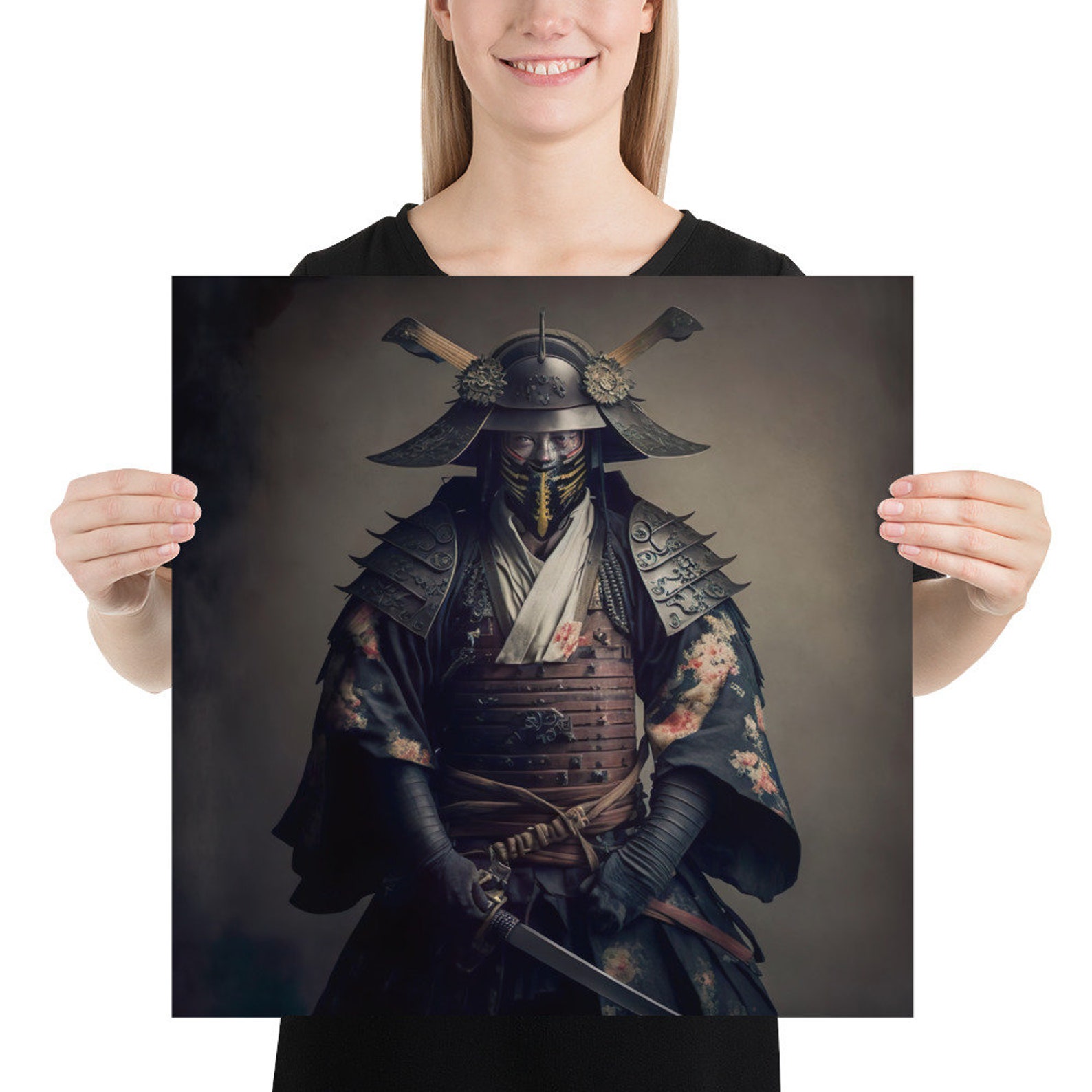 Samurai Japan Poster Print Japanese Warrior Art Poster Print Gift Idea ...