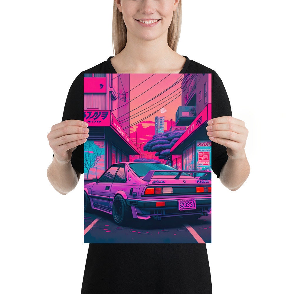 Vaporwave Japan Car Poster Print Japanese Car Art Poster Print Gift ...