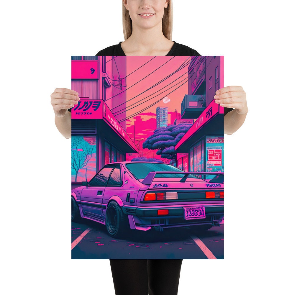 Vaporwave Japan Car Poster Print Japanese Car Art Poster Print Gift ...