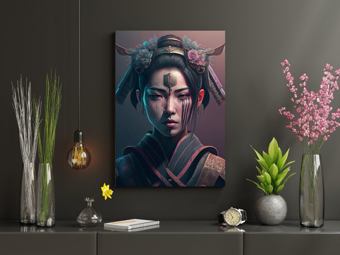 Ronin Girl Canvas Print Japanese Ronin Girl Art Canvas Print Gift Idea ...