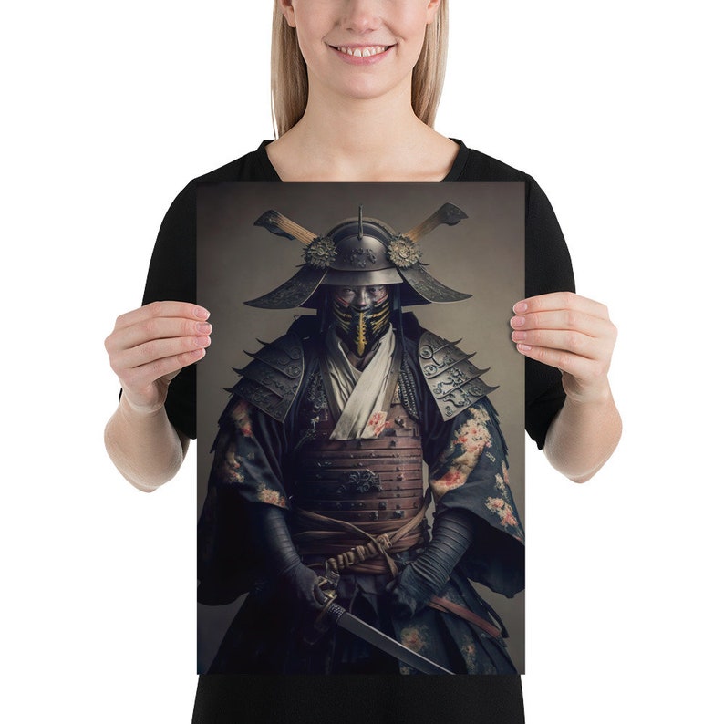 Samurai Japan Poster Print Japanese Warrior Art Poster Print Gift Idea ...