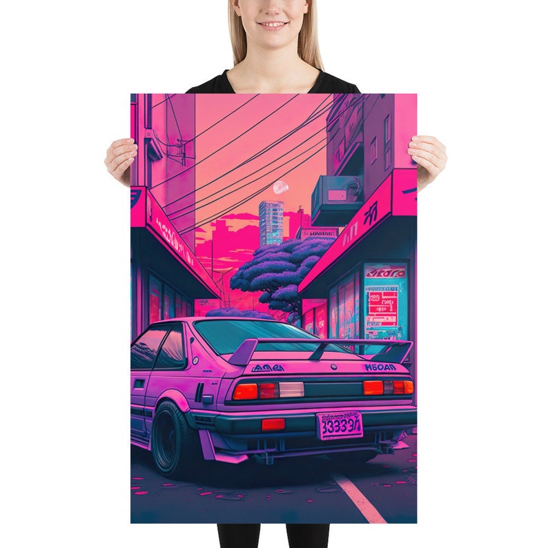 Vaporwave Japan Car Poster Print Japanese Car Art Poster Print Gift ...