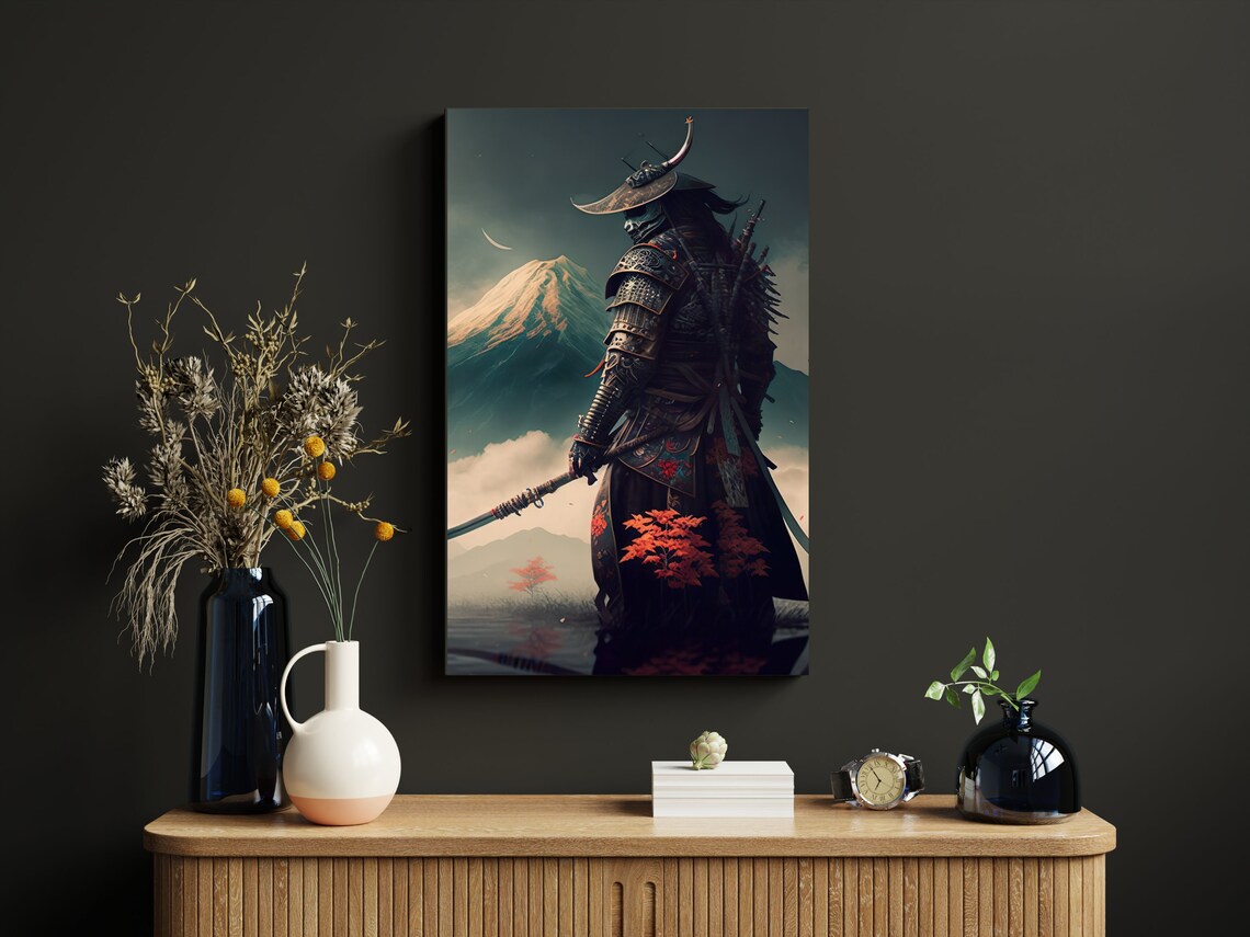 Samurai Japan Metal Glossy Print Japanese Warrior Art Metal Print Gift ...