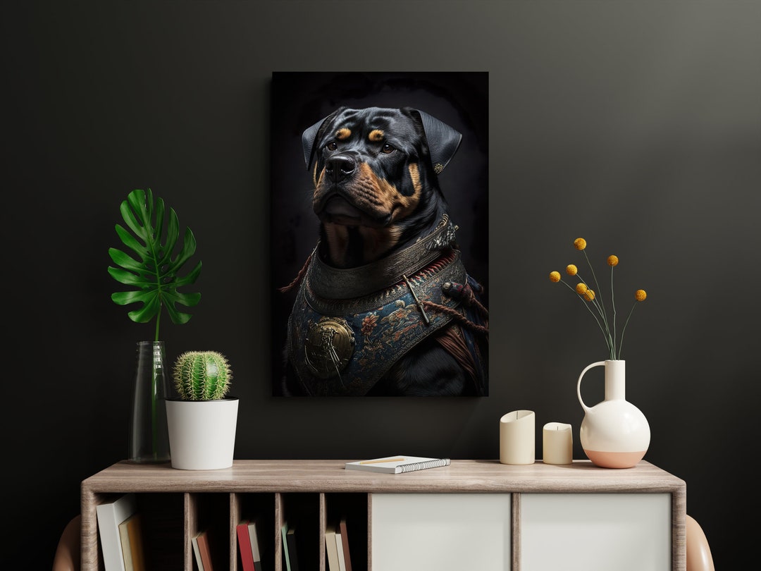 Rottweiler Samurai Art Canvas Print Japanese Rottweiler Art Canvas ...