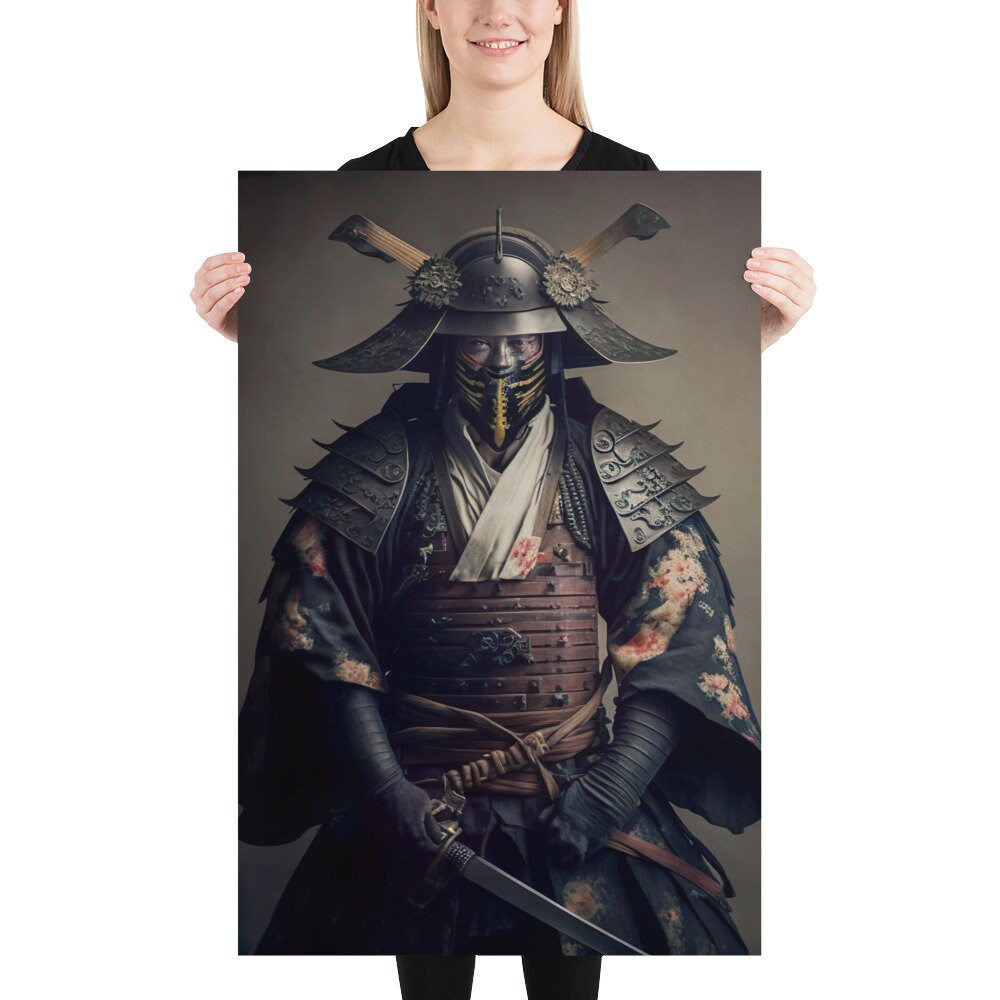 Samurai Japan Poster Print Japanese Warrior Art Poster Print Gift Idea ...