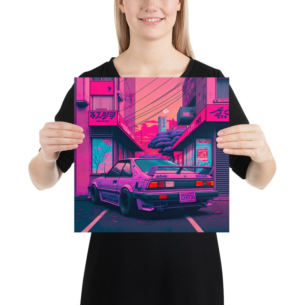 Vaporwave Japan Car Poster Print Japanese Car Art Poster Print Gift ...