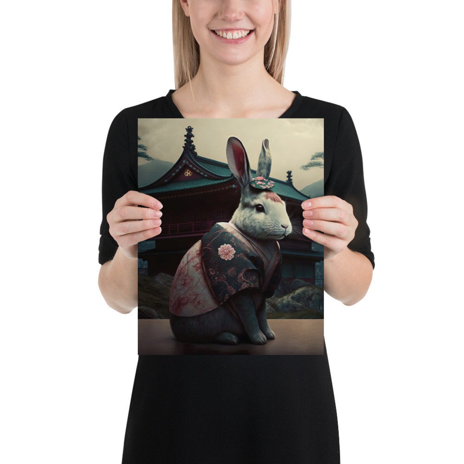 Rabbit Year Japan Poster Japanese Rabbit Art Poster Gift Idea Japan ...