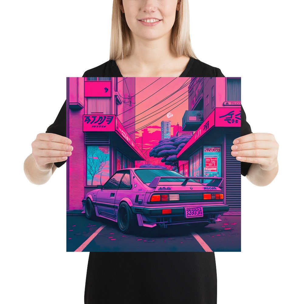 Vaporwave Japan Car Poster Print Japanese Car Art Poster Print Gift ...